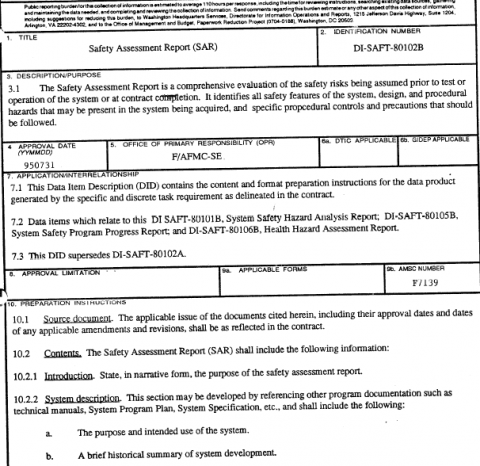 Safety Assessment Report (SAR) | SE Goldmine